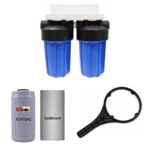 Dual Water Filter Housing w/Bracket 10"x4.5" KDF55/GAC & SEDIMENT ...